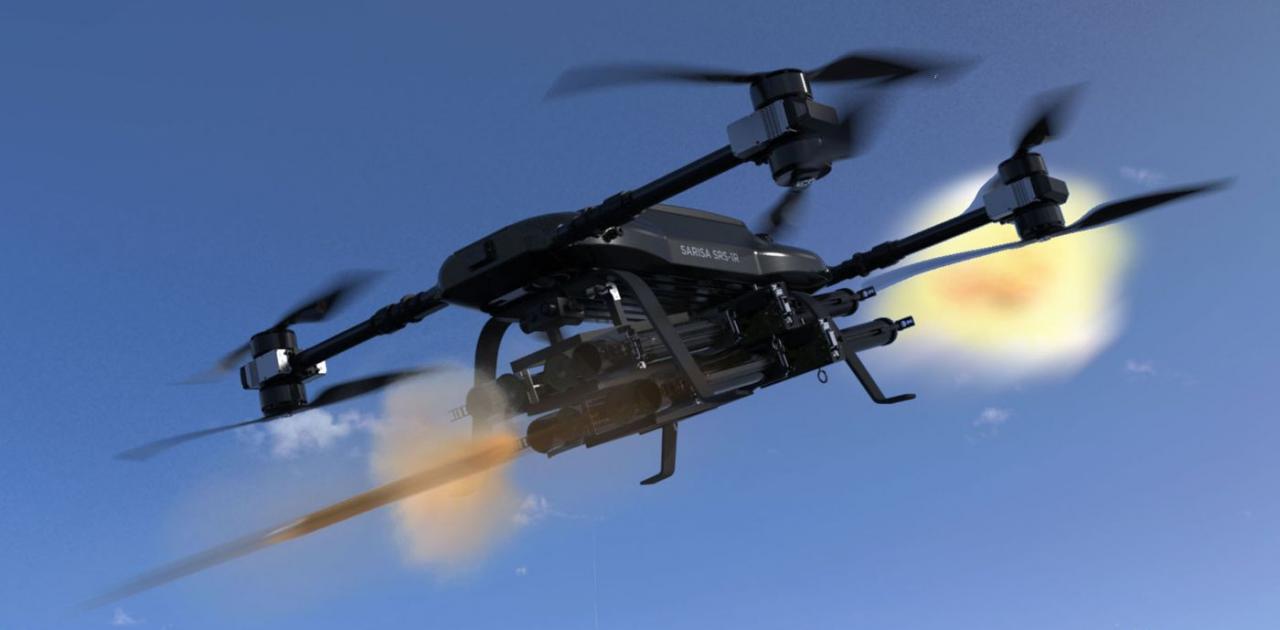 The UCAV SARISA became pillar for dozens of drones - Second successful shot with a 2.75'' rocket ...